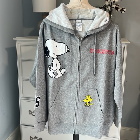 Peanuts | Jackets & Coats | Snoopy Peanuts Sweat Jacket Gray Hoodie ...